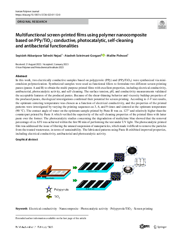 (PDF) Multifunctional screen-printed films using polymer nanocomposite based on PPy/TiO2 ...