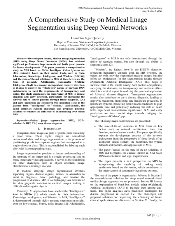 (PDF) A Comprehensive Study on Medical Image Segmentation using Deep Neural Networks