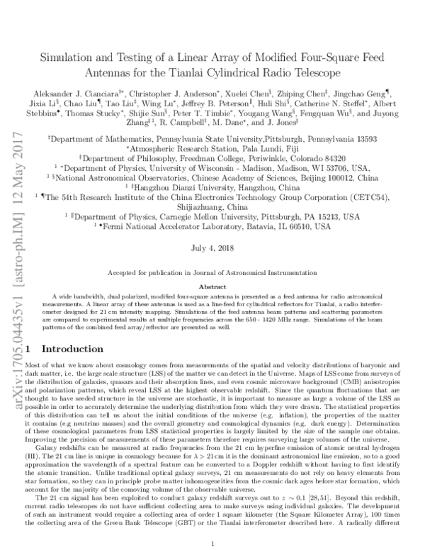 (PDF) Simulation and Testing of a Linear Array of Modified Four-Square ...