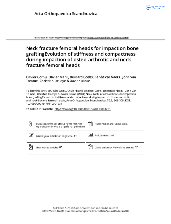 (PDF) Neck fracture femoral heads for impaction bone grafting Evolution ...