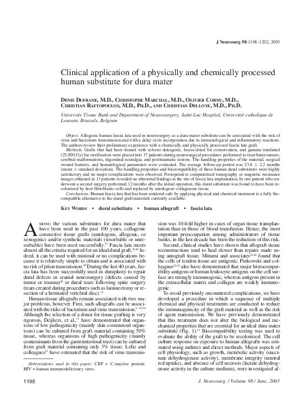 (PDF) Clinical application of a physically and chemically processed ...