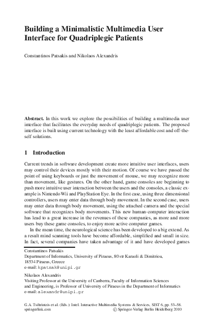(PDF) Building a Minimalistic Multimedia User Interface for ...