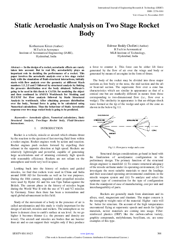 (PDF) Static Aeroelastic Analysis on Two Stage Rocket Body