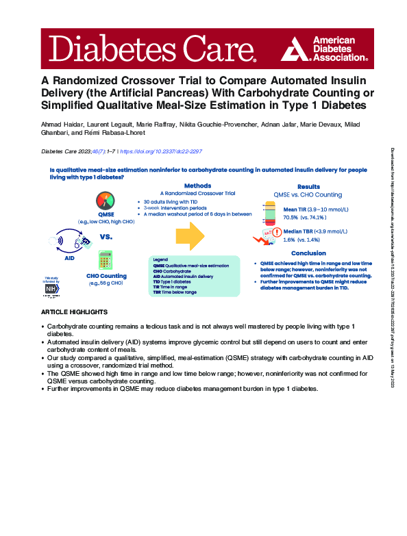 (PDF) A Randomized Crossover Trial to Compare Automated Insulin Delivery (the Artificial ...