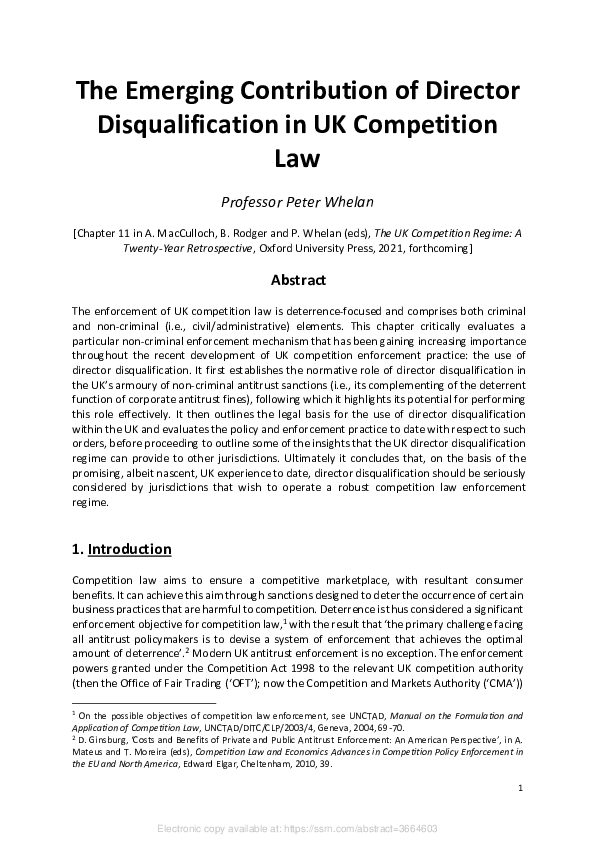 (PDF) 'The Emerging Contribution of Director Disqualification in UK ...