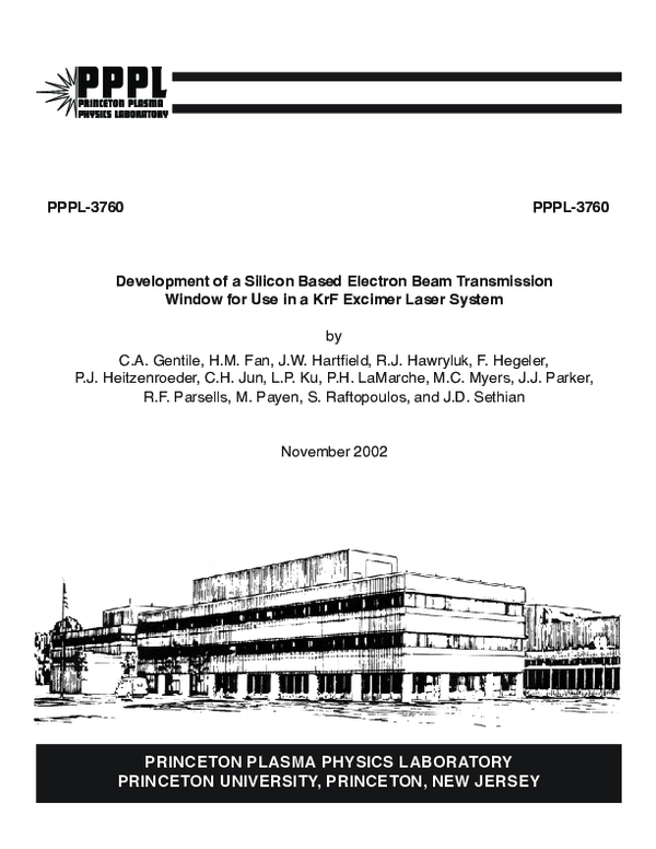(PDF) Development of a Silicon Based Electron Beam Transmission Window ...