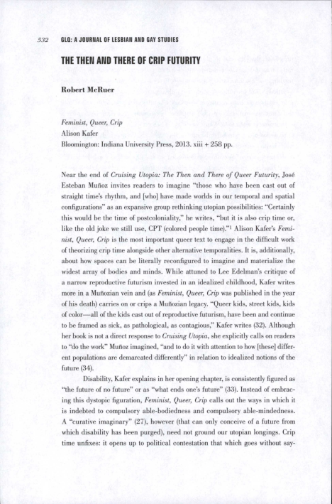 (PDF) The Then and There of Crip Futurity