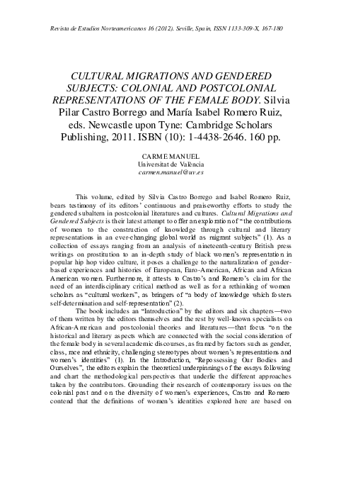 (PDF) Cultural migrations and gendered subjects: colonial and ...