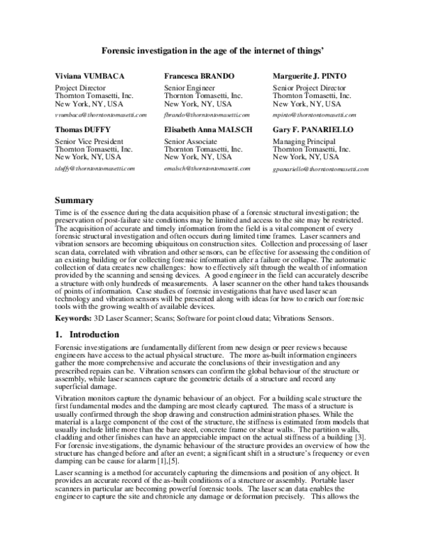 Pdf Forensic Investigation In The Age Of The Internet Of Things