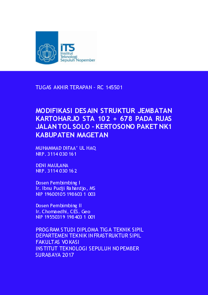 (PDF) Modifikasi Desain Struktur Jembatan Kartoharjo STA 102 + 678 Pada Ruas Jalan Tol Solo ...