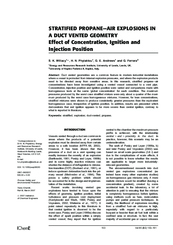 (PDF) Stratified Propane–Air Explosions in a Duct Vented Geometry ...