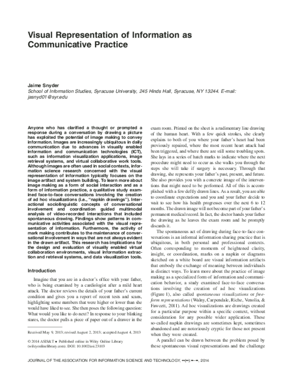 (PDF) Visual representation of information as communicative practice