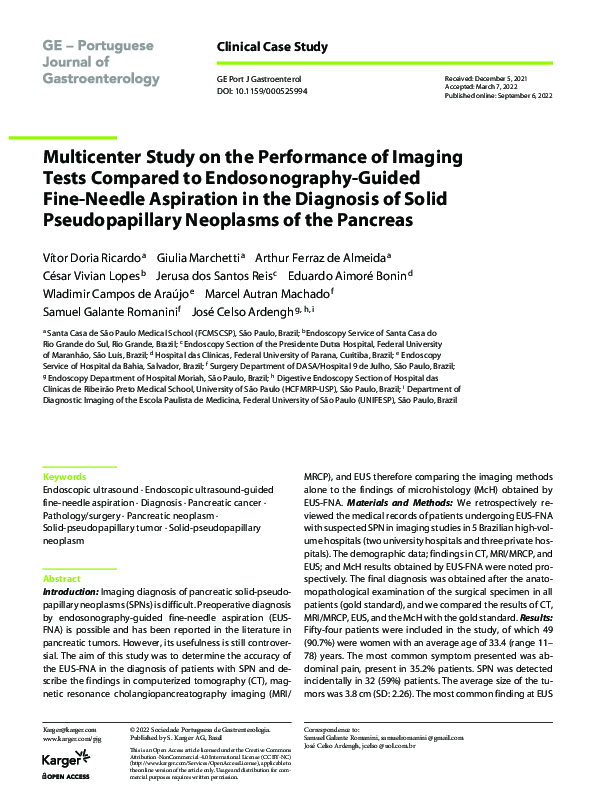 (PDF) Multicenter Study on the Performance of Imaging Tests Compared to ...