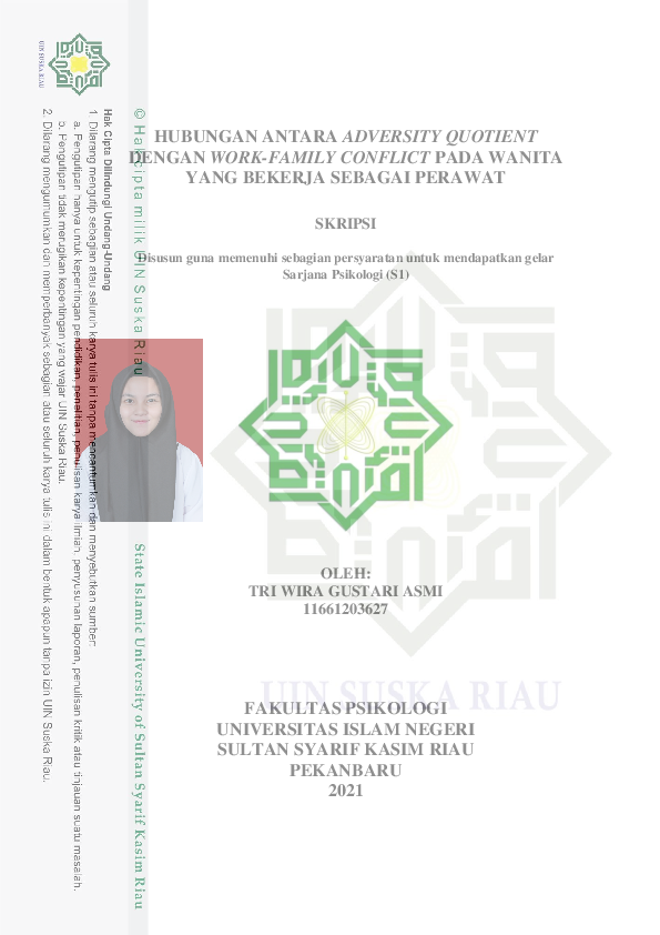 (PDF) Hubungan Antara Adversity Quotient Dengan Work-Family Conflict Pada Wanita Yang Bekerja ...