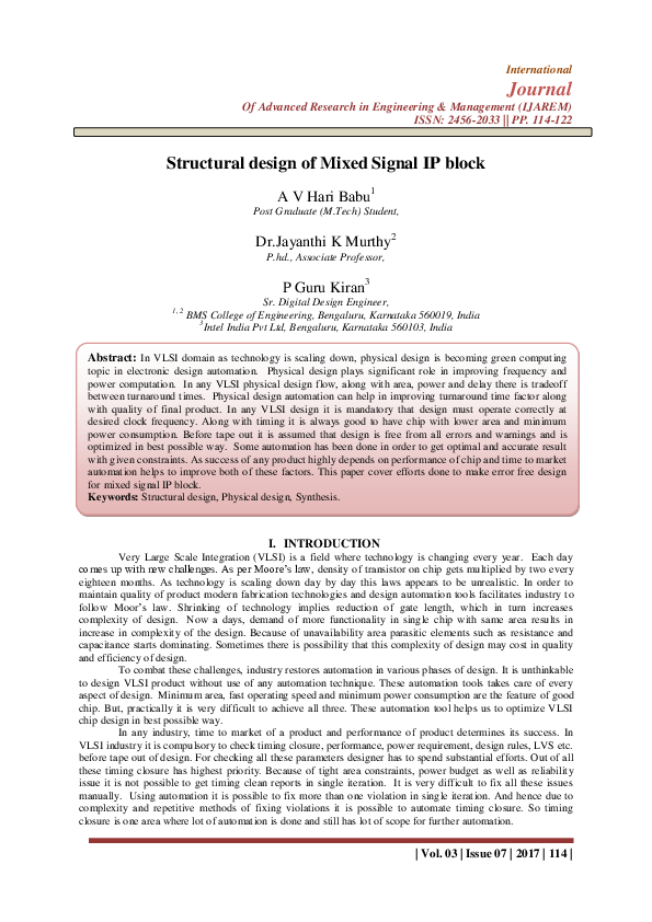 (PDF) Structural design of Mixed Signal IP block