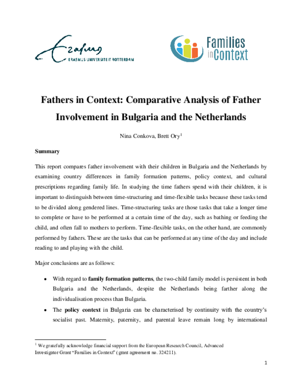 (PDF) Fathers in Context: Comparative Analysis of Father Involvement in ...