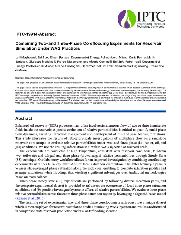 (PDF) Combining Two- and Three-Phase Coreflooding Experiments for ...