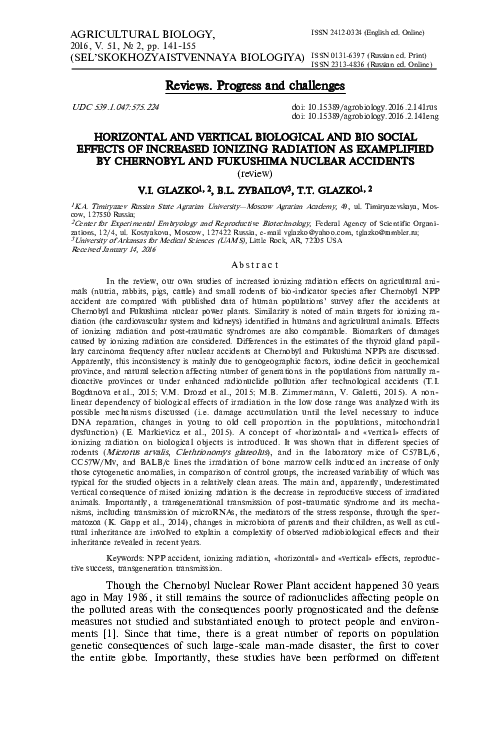 (PDF) Chernobyl and Fukushima Nuclear Accidents