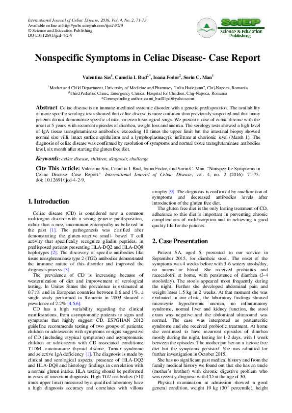 (PDF) Case Report: Celiac disease with celiac crisis