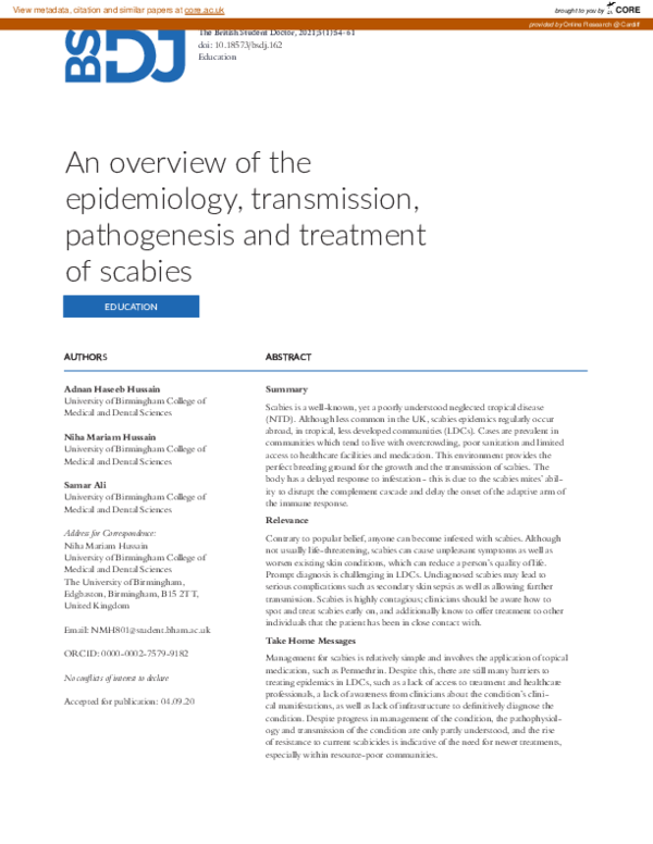 (PDF) An overview of the epidemiology, transmission, pathogenesis and ...
