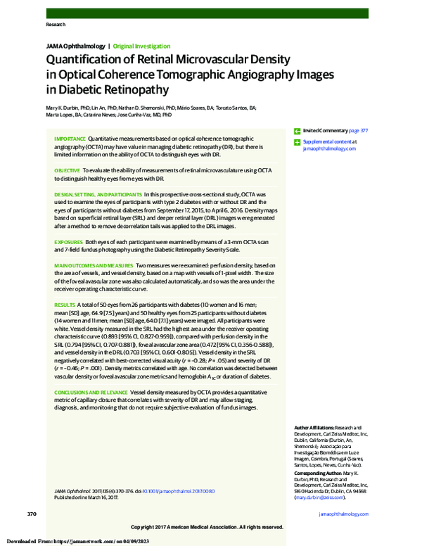 (PDF) OCTA Measurement of Retinal Microvascular Density in DR
