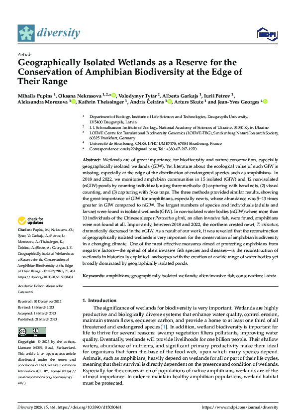 (PDF) Geographically Isolated Wetlands as a Reserve for the ...