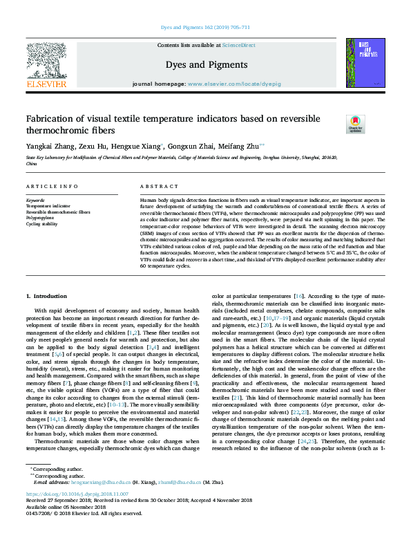 (PDF) Fabrication of visual textile temperature indicators based on ...