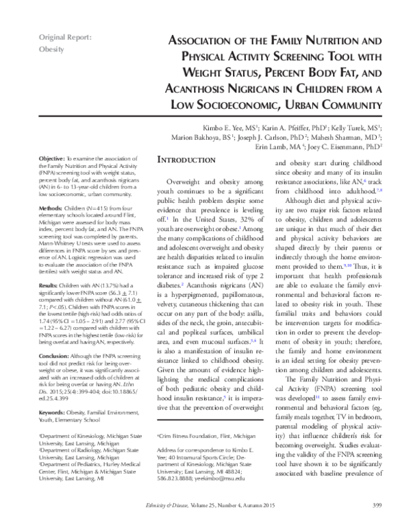(PDF) Association of the Family Nutrition and Physical Activity ...