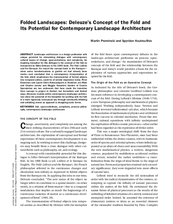(PDF) Folded Landscapes: Deleuze's Concept of the Fold and Its ...