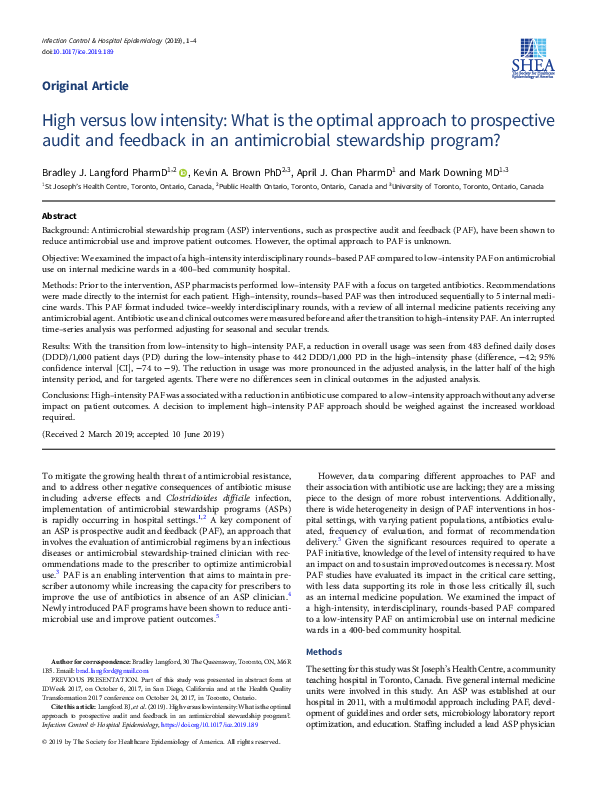 (PDF) High versus low intensity: What is the optimal approach to ...