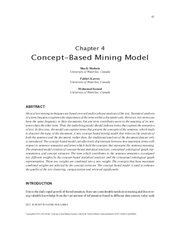 Pdf Concept Based Mining Model 