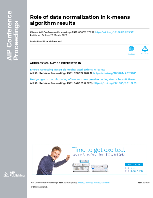 (PDF) Role of data normalization in k-means algorithm results