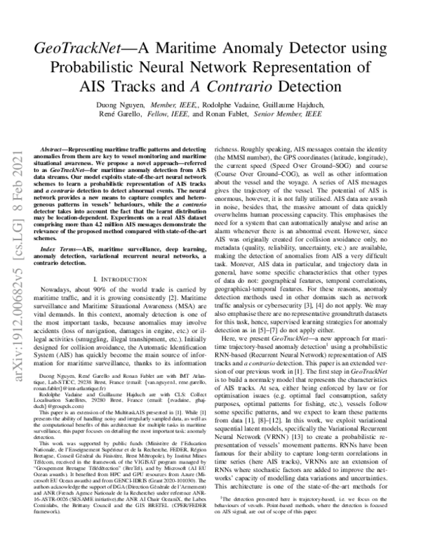(PDF) GeoTrackNet—A Maritime Anomaly Detector Using Probabilistic Neural Network Representation ...