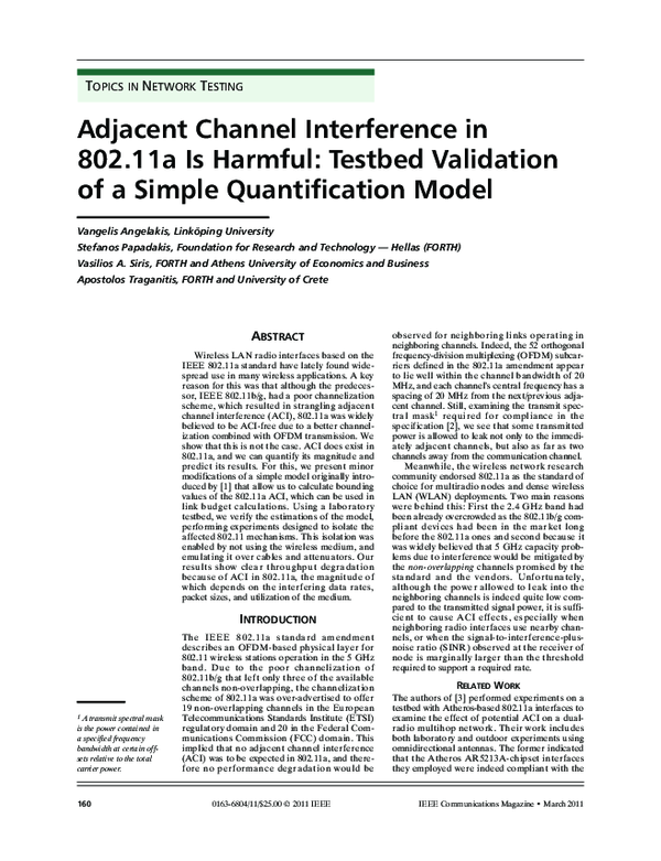 (PDF) Adjacent channel interference in 802.11a is harmful: Testbed ...