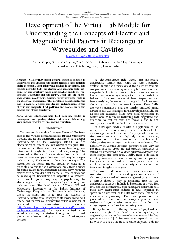 Pdf Development Of The Virtual Lab Module For Understanding The Concepts Of Electric And