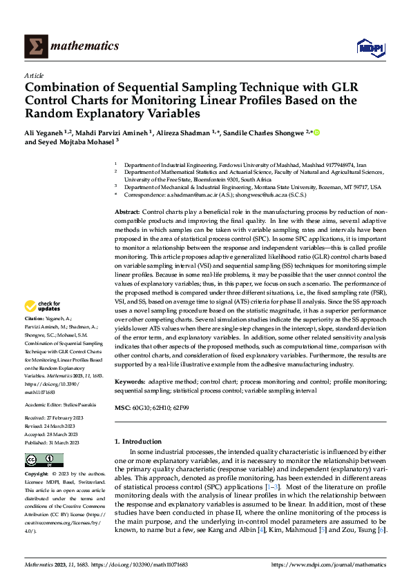 Pdf Combination Of Sequential Sampling Technique With Glr Control Charts For Monitoring Linear