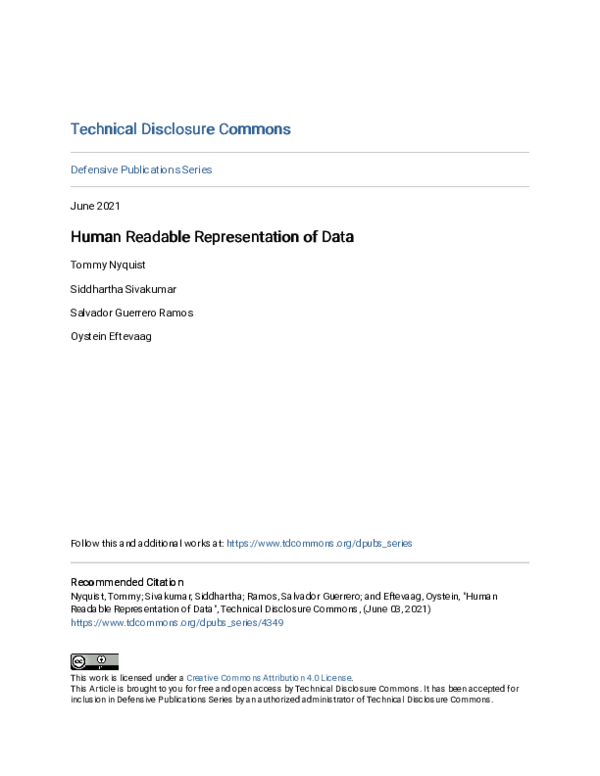 (PDF) Human Readable Representation of Data