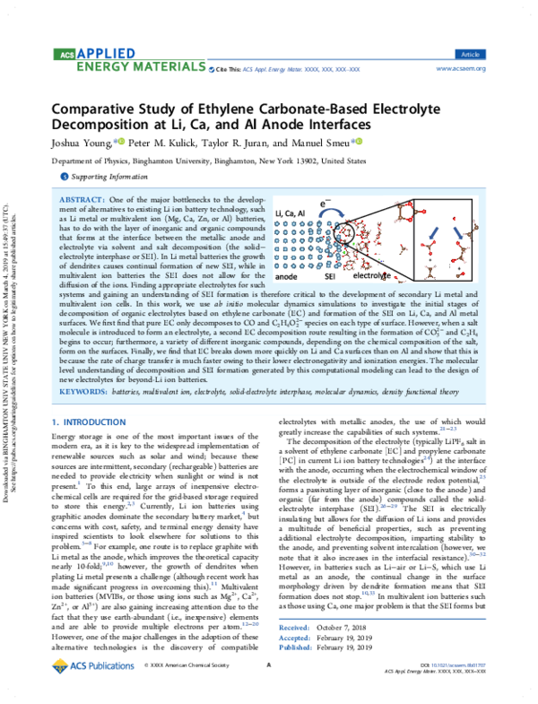 (PDF) Comparative Study of Ethylene Carbonate-Based Electrolyte ...