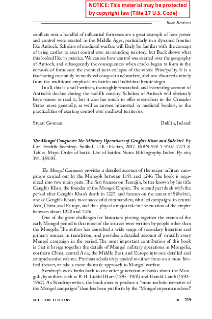 (PDF) Review of Carl Fredrik Sverdrup, The Mongol Conquests: The ...