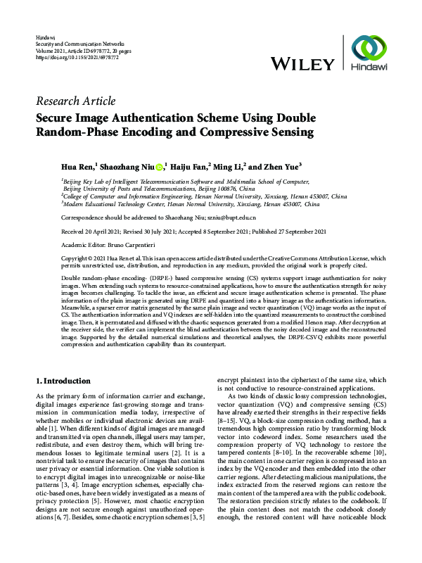 Pdf Secure Image Authentication Scheme Using Double Random Phase