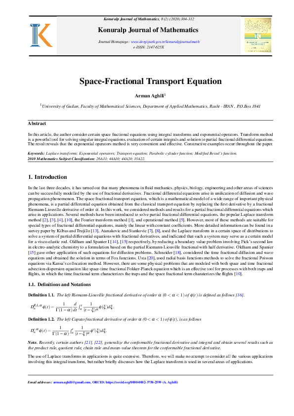 (PDF) Space-Fractional Transport Equation