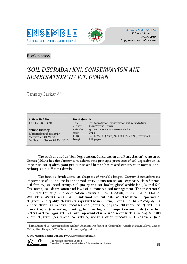 (PDF) Soil Degradation, Conservation and Remediation