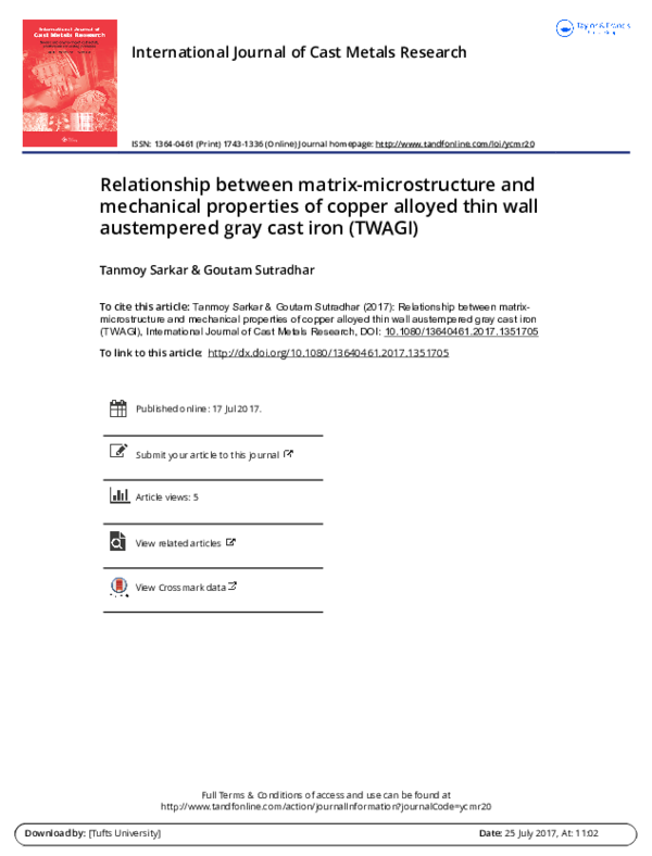 (PDF) Relationship between matrix-microstructure and mechanical properties of copper alloyed ...
