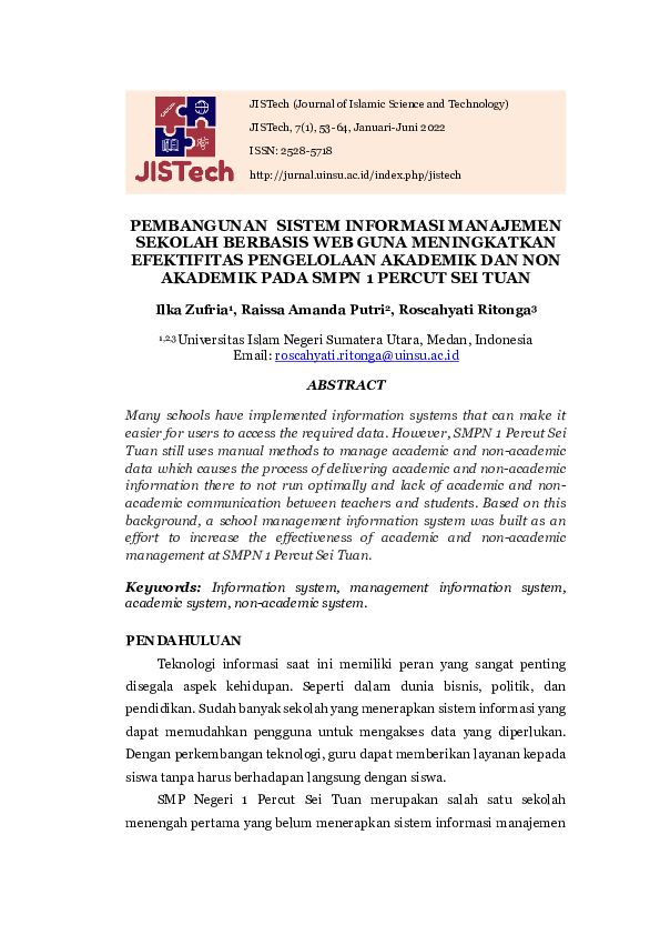 (PDF) Pembangunan Sistem Informasi Manajemen Sekolah Berbasis Web Guna Meningkatkan Efektifitas ...