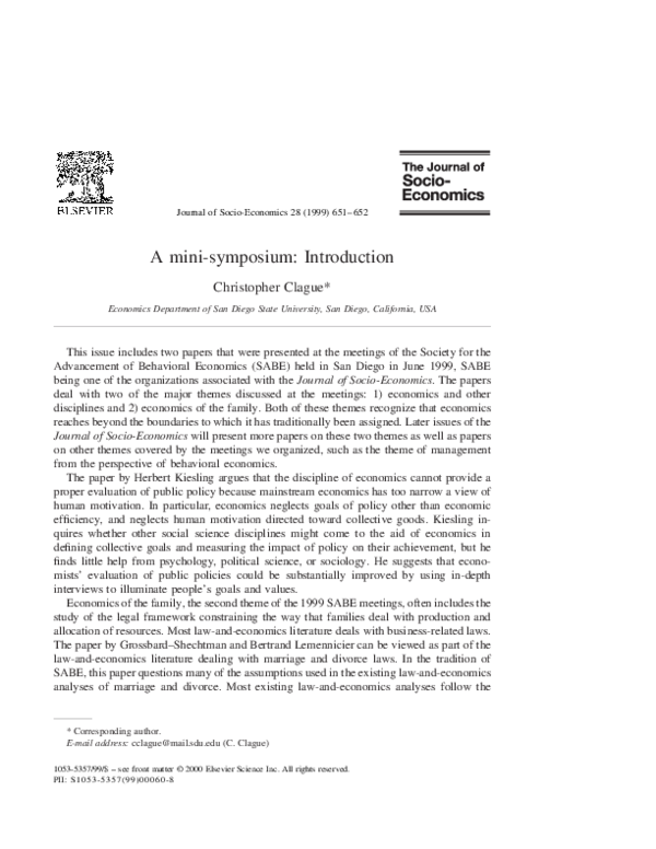 (PDF) A mini-symposium: Introduction