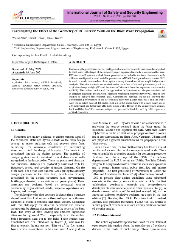 (PDF) Investigating the Effect of the Geometry of RC Barrier Walls on ...