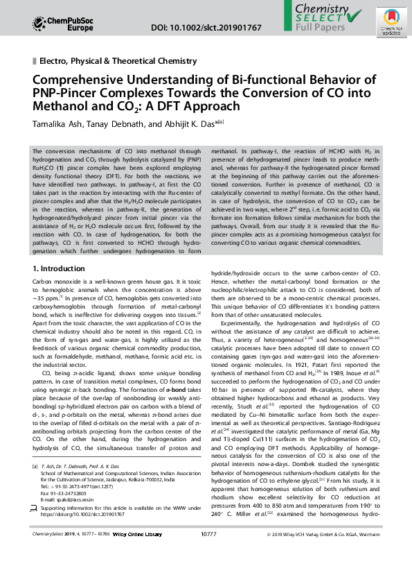 (PDF) Comprehensive Understanding of Bi‐functional Behavior of PNP ...
