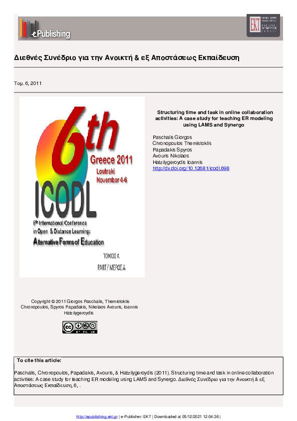 (PDF) Structuring time and task in online collaboration activities: Α ...