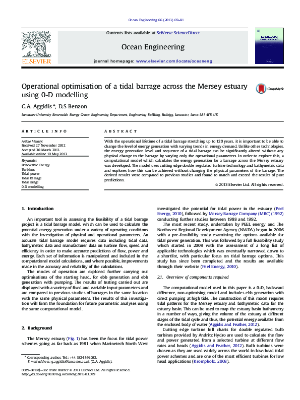 (PDF) Operational optimisation of a tidal barrage across the Mersey estuary using 0-D modelling