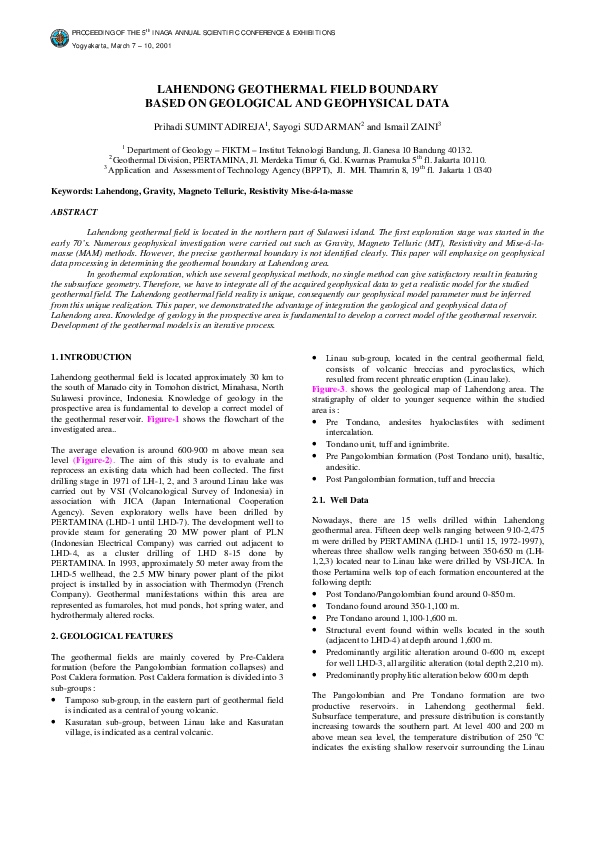 (PDF) Lahendong Geothermal Field Boundary Based on Geological and ...